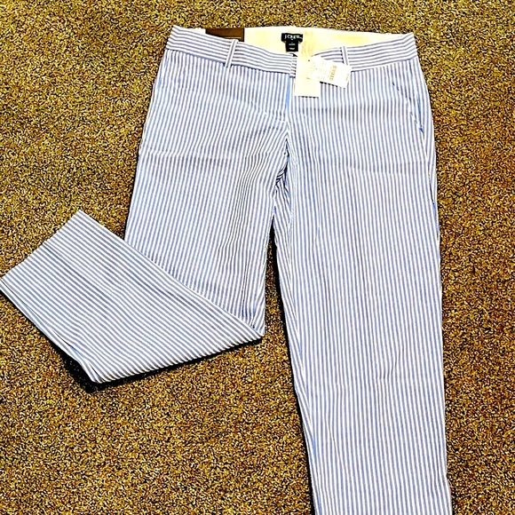 J. Crew | Pants & Jumpsuits | Jcrew Pant Light Blue And White Striped ...